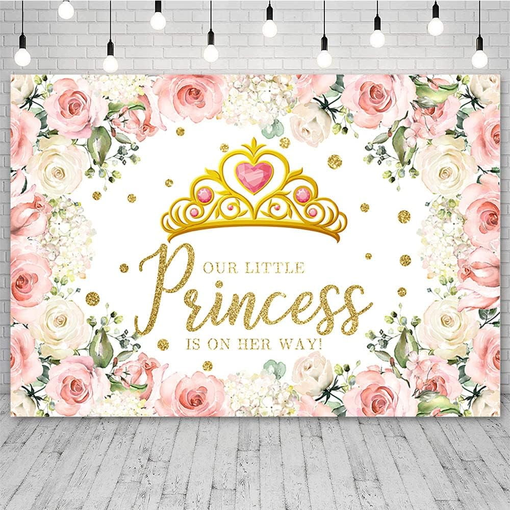 Little Princess Baby Shower Backdrop for Girl Our Little Princess is on ...