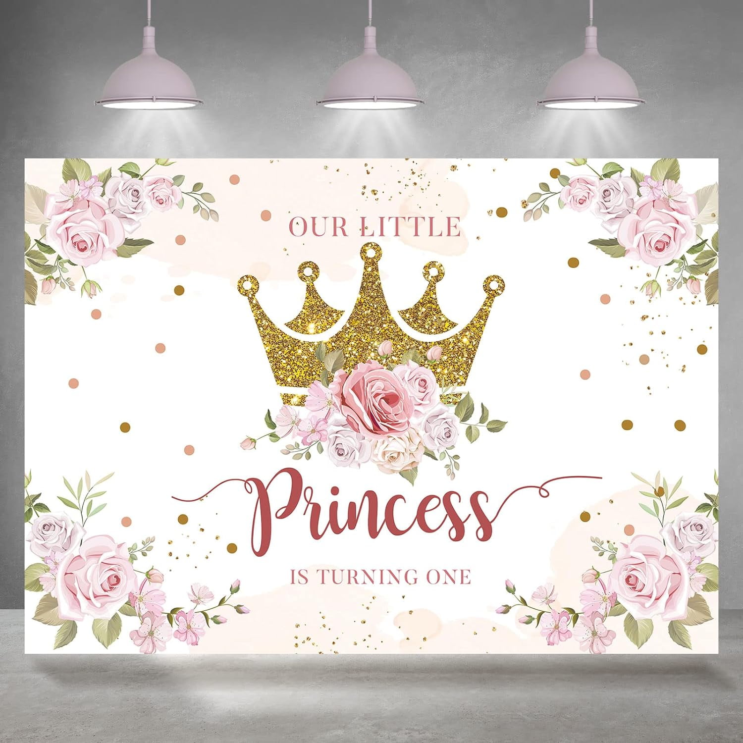 Little Princess Backdrop 1st Birthday Party Decorations for Girls Pink ...