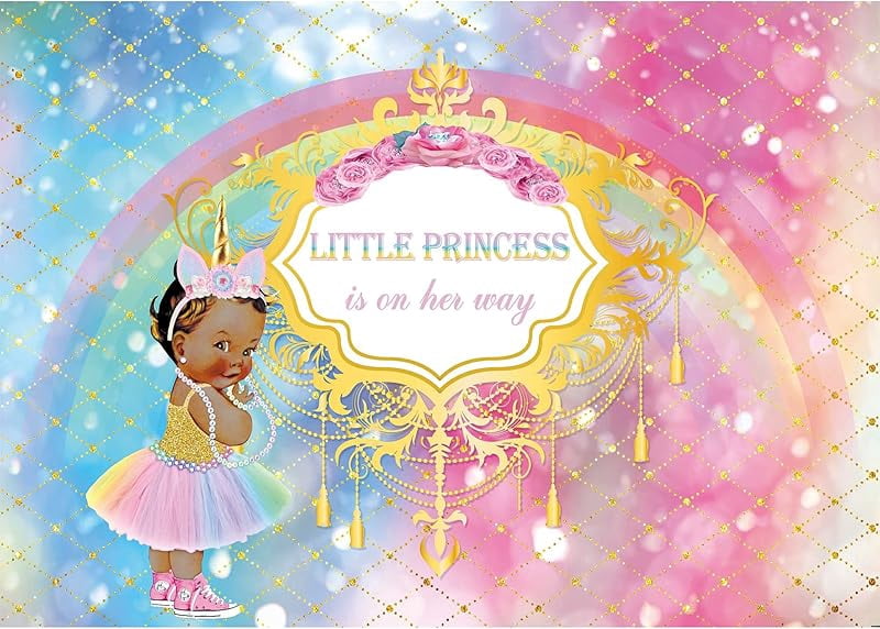 Little Princess Black Baby Shower Backdrop Girl Baby Shower Party ...