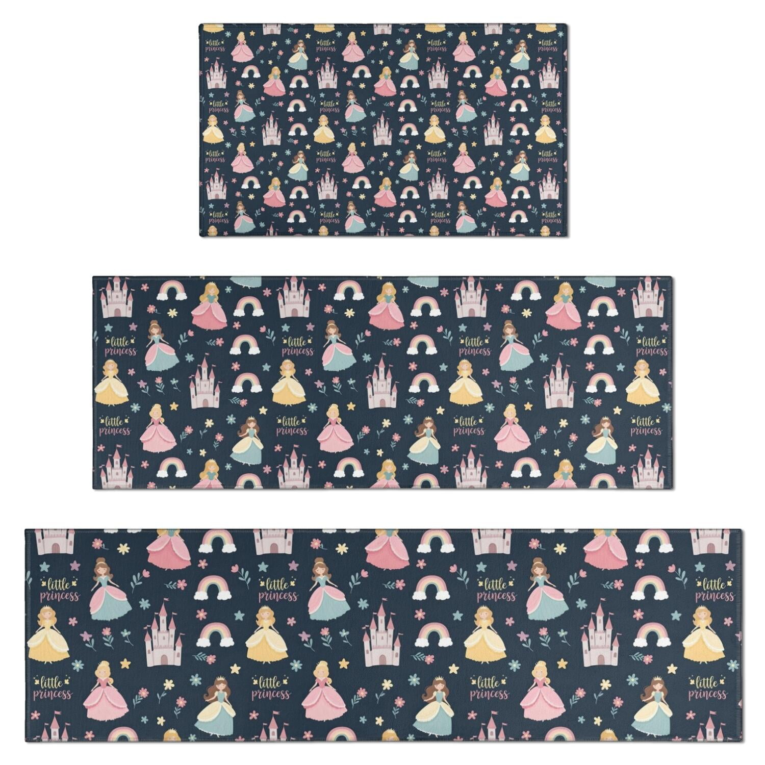 Little Princess Castle Pattern Kitchen Rugs Sets Of 3,Kitchen Runner ...