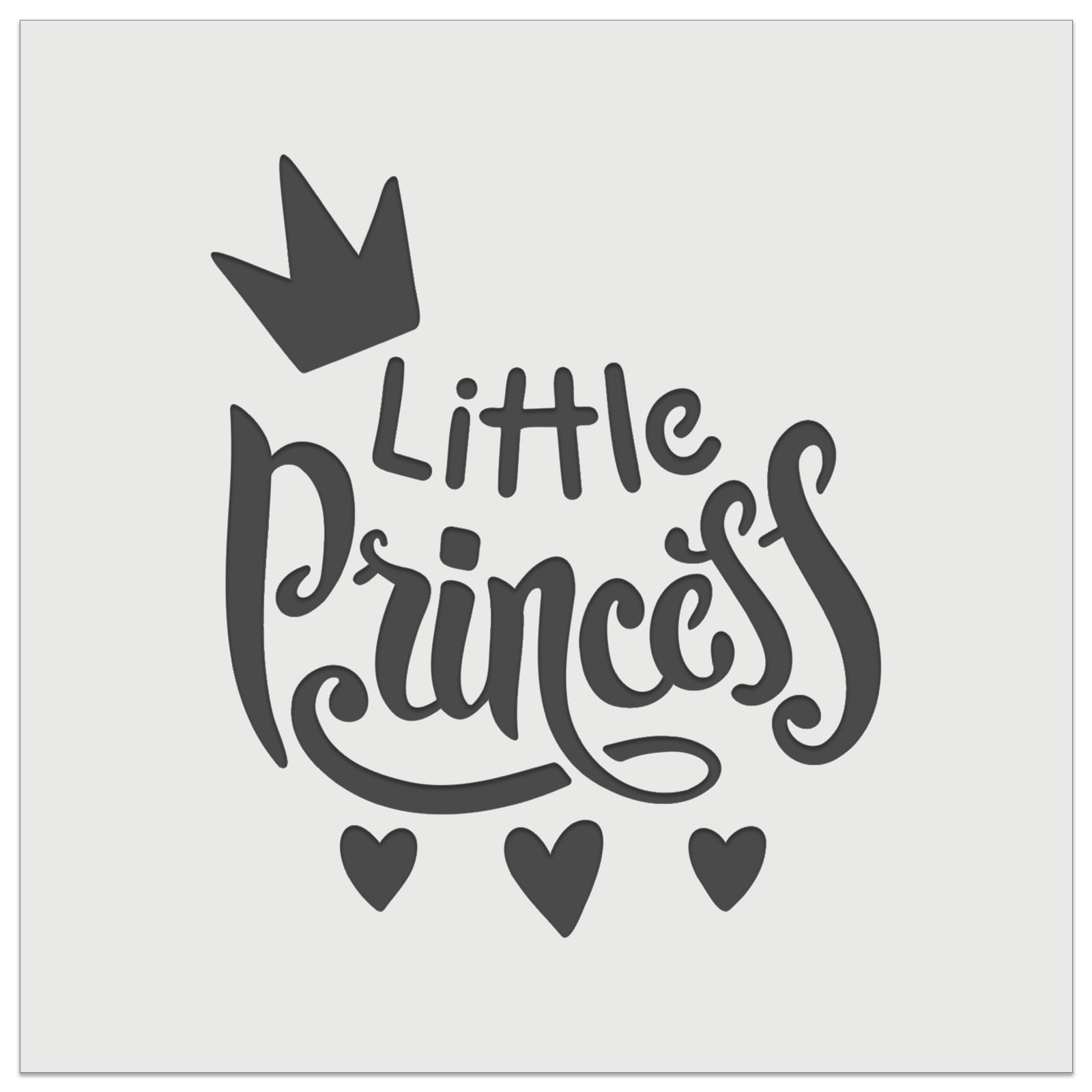 Little Princess Cursive with Crown and Hearts DIY Cookie Wall Craft ...