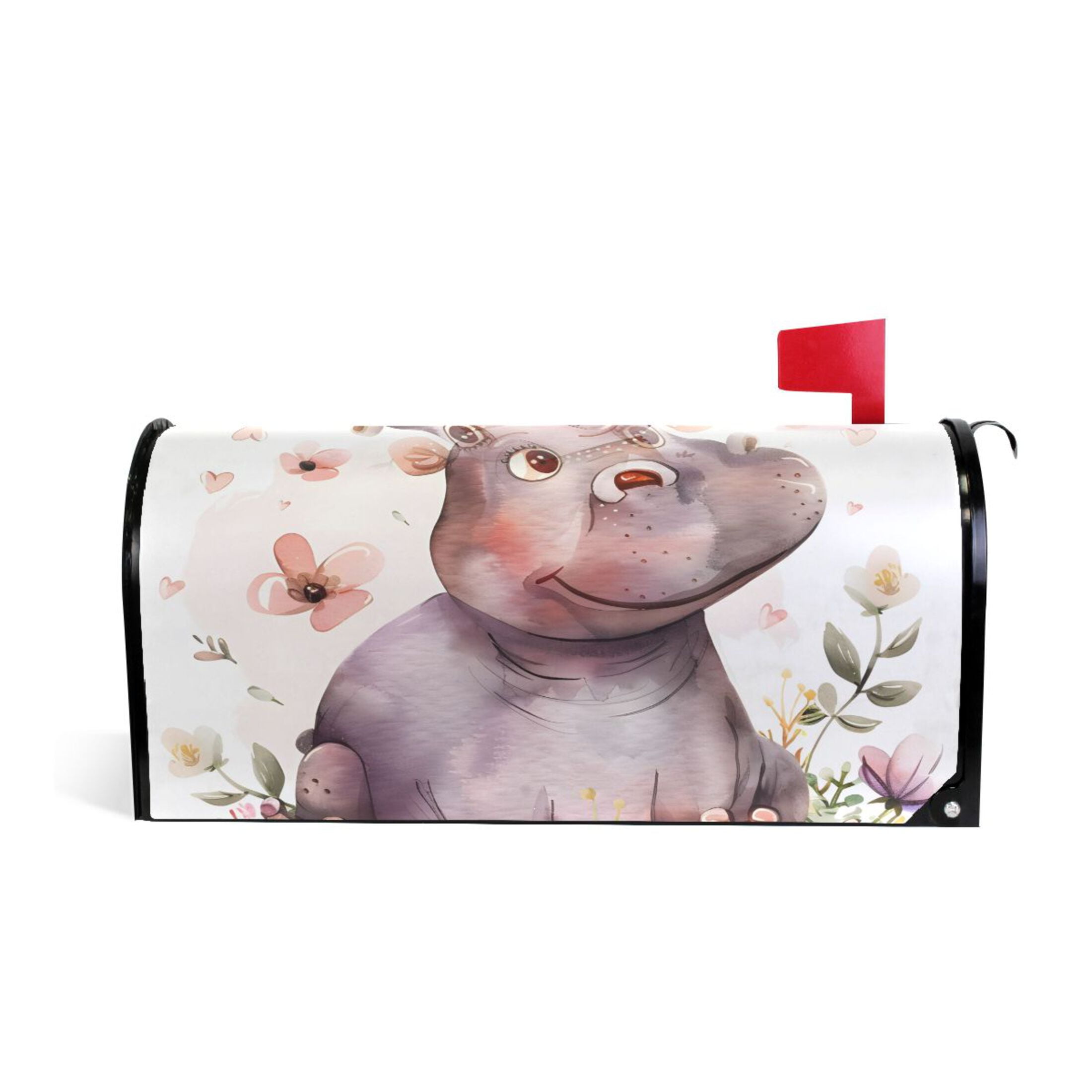 Little Princess Hippo Mailbox Covers Magnetic Post Box Cover Wraps ...