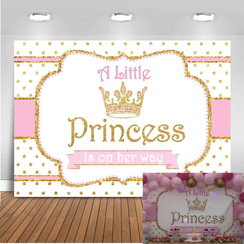 Little Princess Photo Backdrop 7x5ft Gold Dots Crown Baby Shower ...