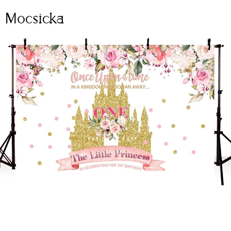 Little Princess Photography Background Shiny Castle Flowers Decoration ...