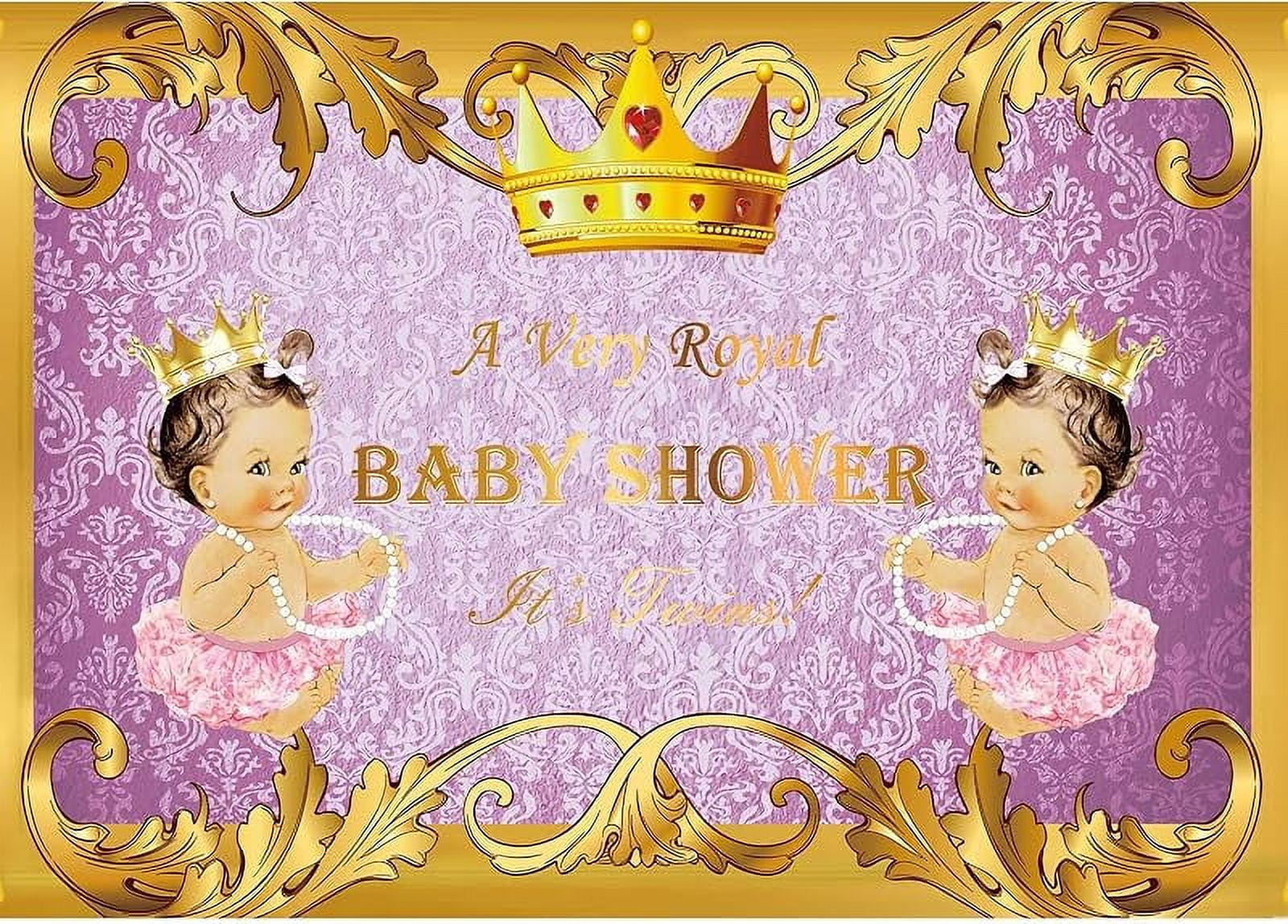 Little Princess White Baby Twins Shower Backdrop Girl Baby Shower Party ...