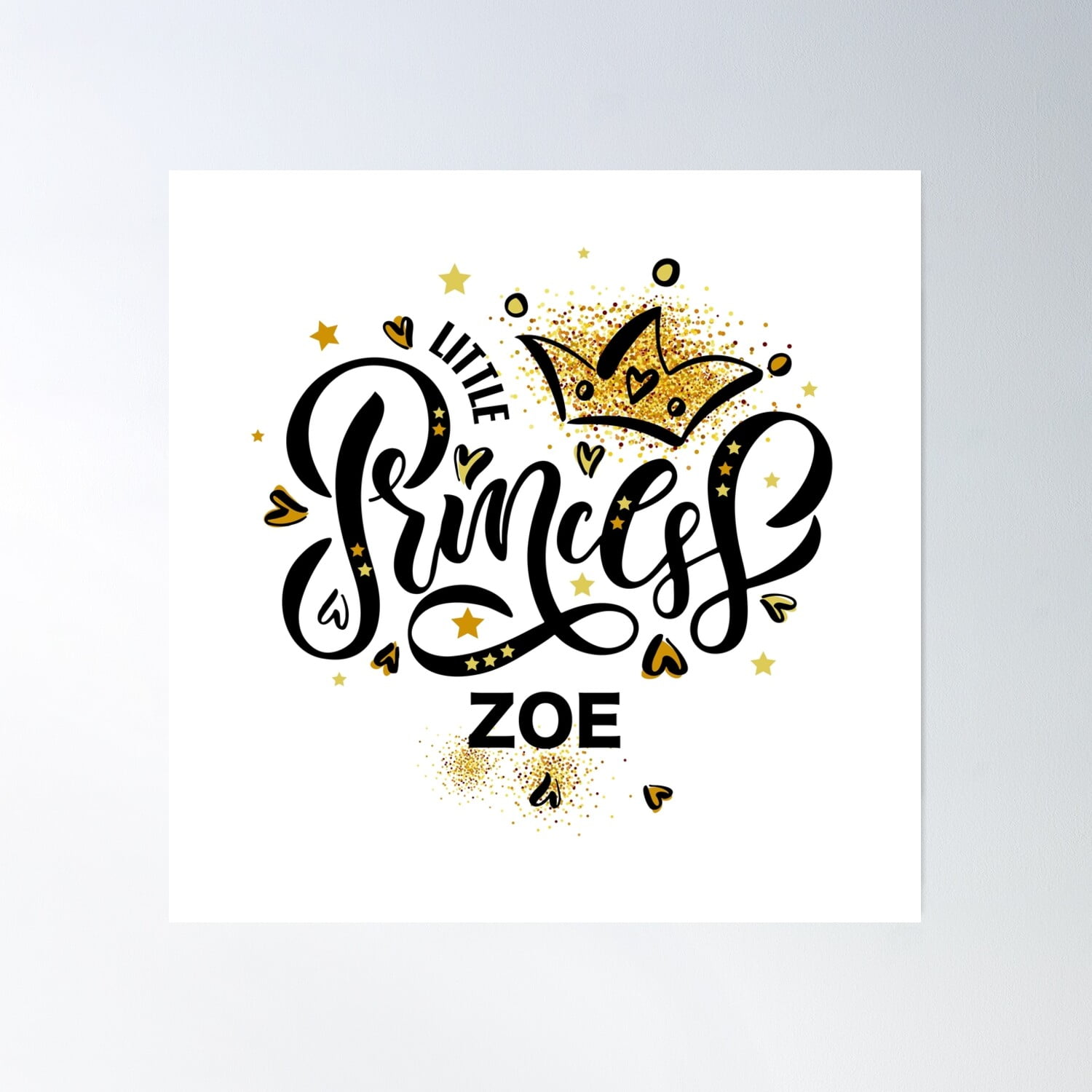 Little Princess Zoe. Funny Gift For Baby Shower Poster Wall Art, Modern ...