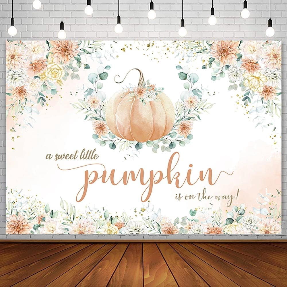 Little Pumpkin Baby Shower Backdrop for Kid A Little Sweet Pumpkin is ...