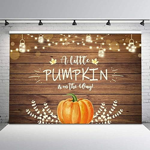Little Pumpkin Baby Shower Backdrop Orange Pumpkin Patch Baby Shower ...