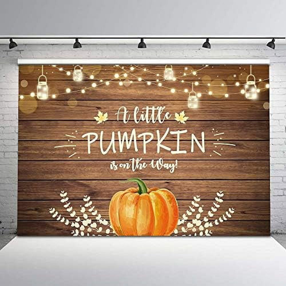 Little Pumpkin Baby Shower Backdrop Orange Pumpkin Patch Baby Shower ...