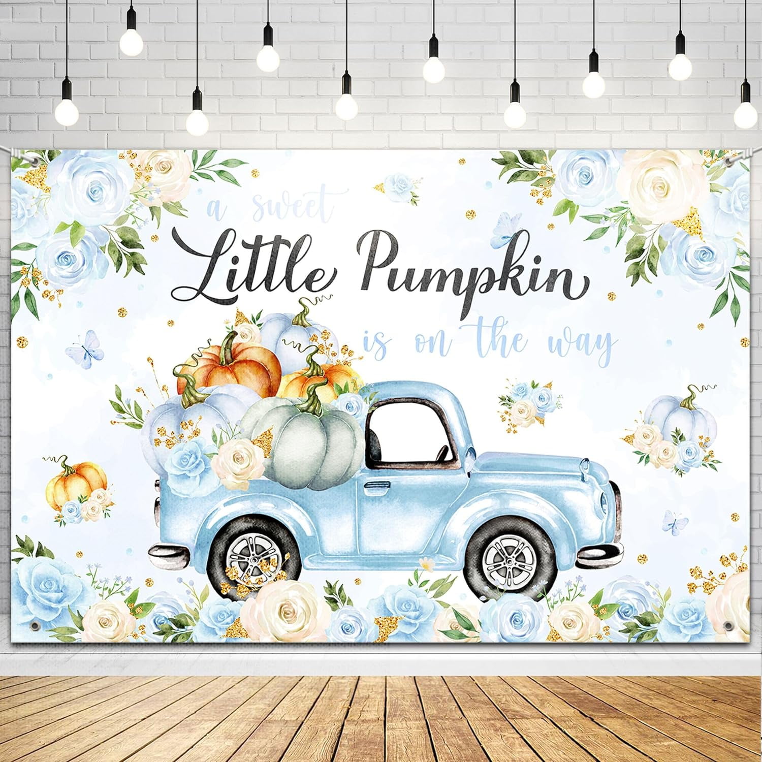 Little Pumpkin Baby Shower Decoration Backdrop - A Sweet Little Pumpkin ...