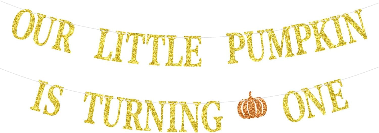 Our Little Pumpkin is Turning One Banner, Fall Themed One, Happy 1st ...