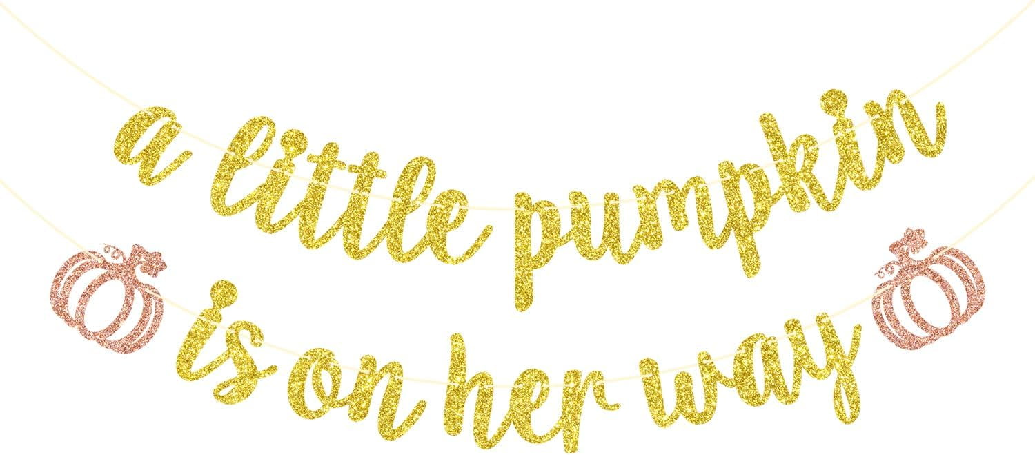 A Little Pumpkin is on Her Way Banner, Little Pumpkin Baby Shower ...
