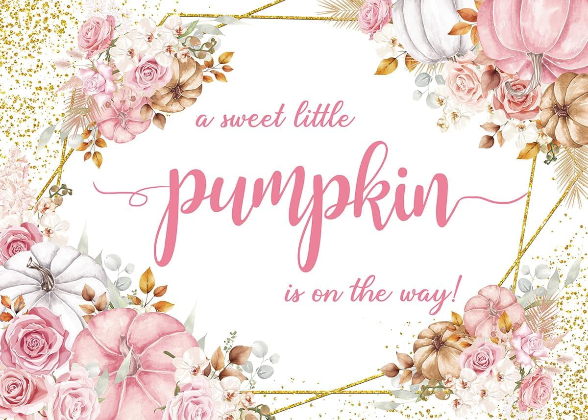 Little Pumpkin is On The Way Backdrop for Girls Boho Pumpkin Theme ...