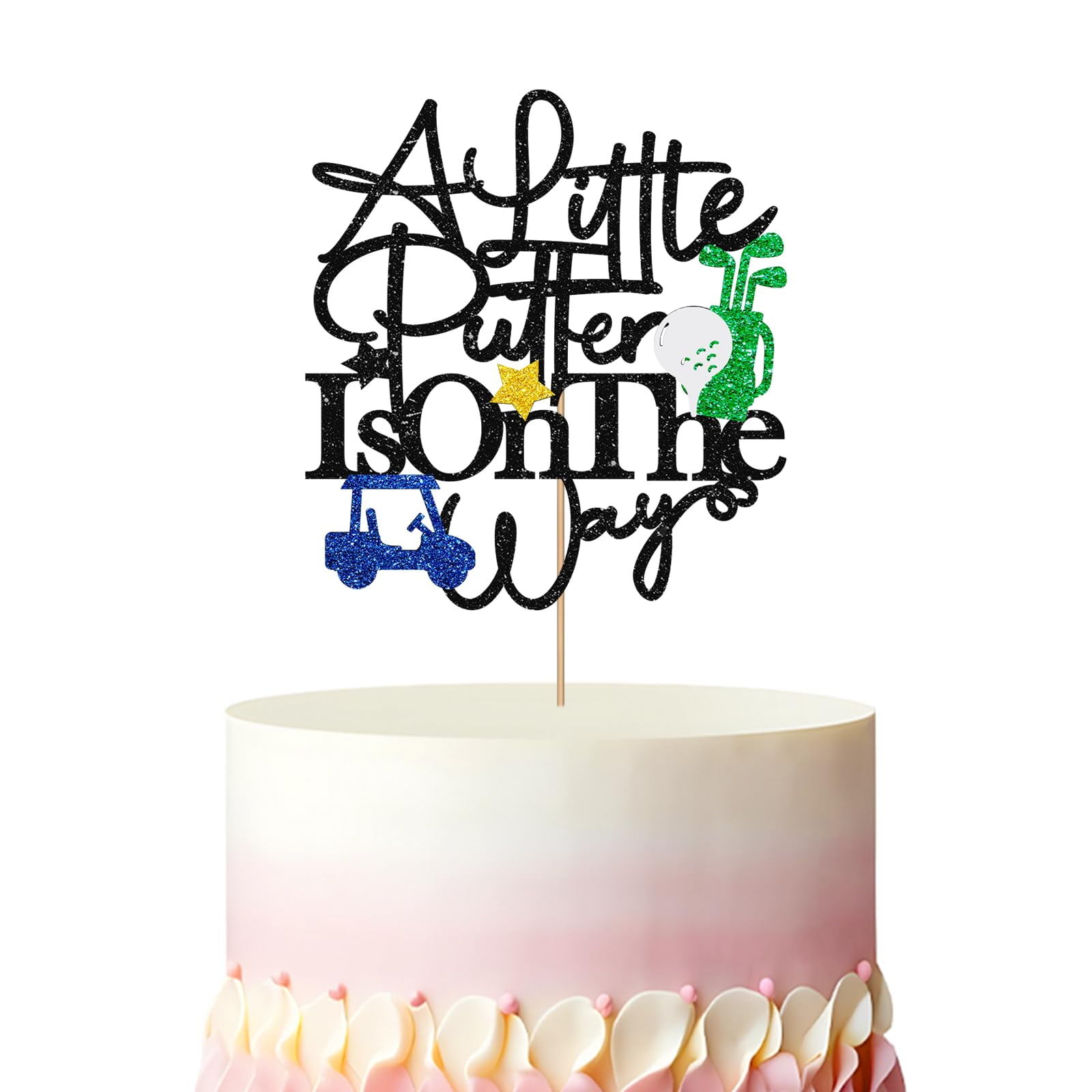 A Little Putter SCH4 Is On The Way Cake Topper, Golf Baby Shower Cake ...