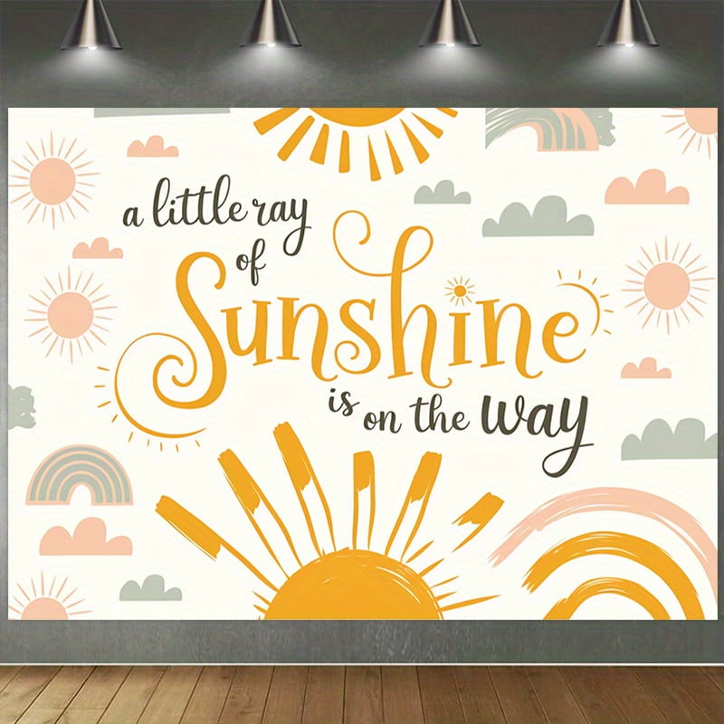 A Little Ray of Sunshine is on the Way Backdrop Sunshine Baby Shower ...