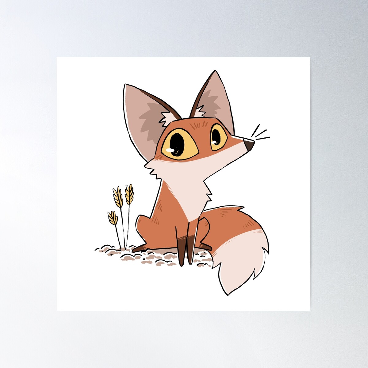 Little Red Fox Poster Wall Art, Modern Wall Decor For Living Room ...