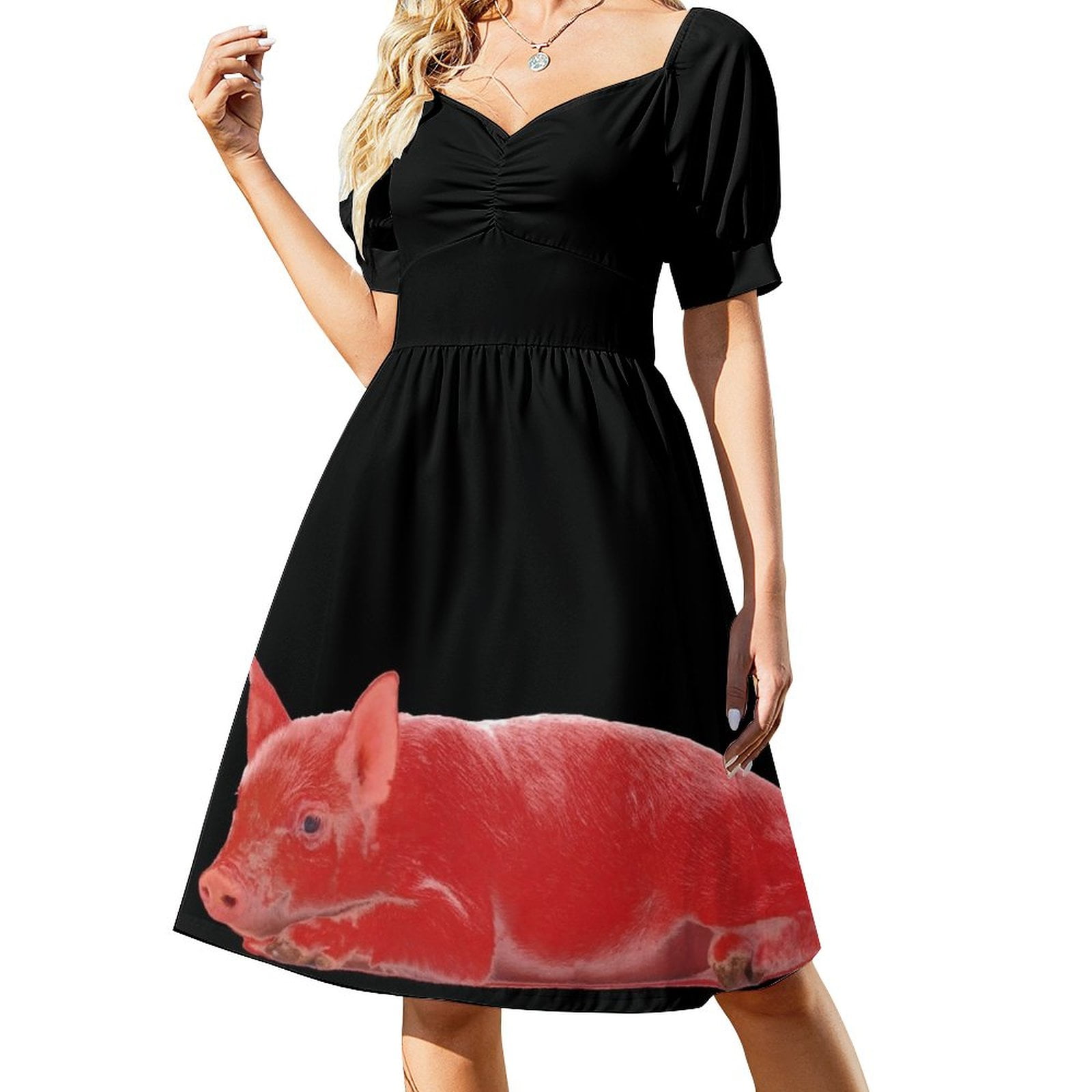 Little Red Pig Dress summer woman dress 2025 women's clothing korea ...