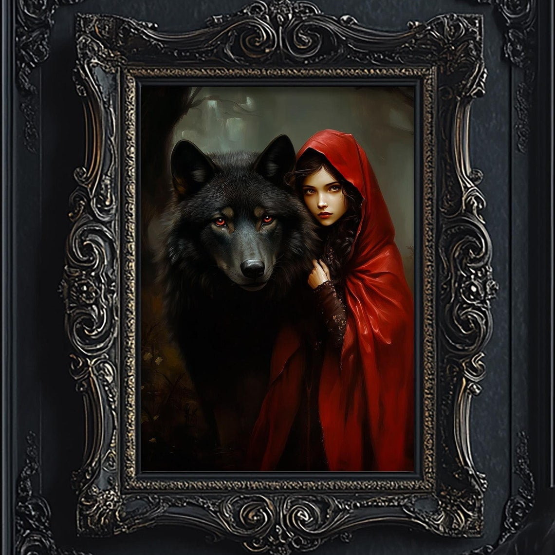 Little Red Riding Hood Art Print, Dark Gothic Fantasy, Moody Victorian ...