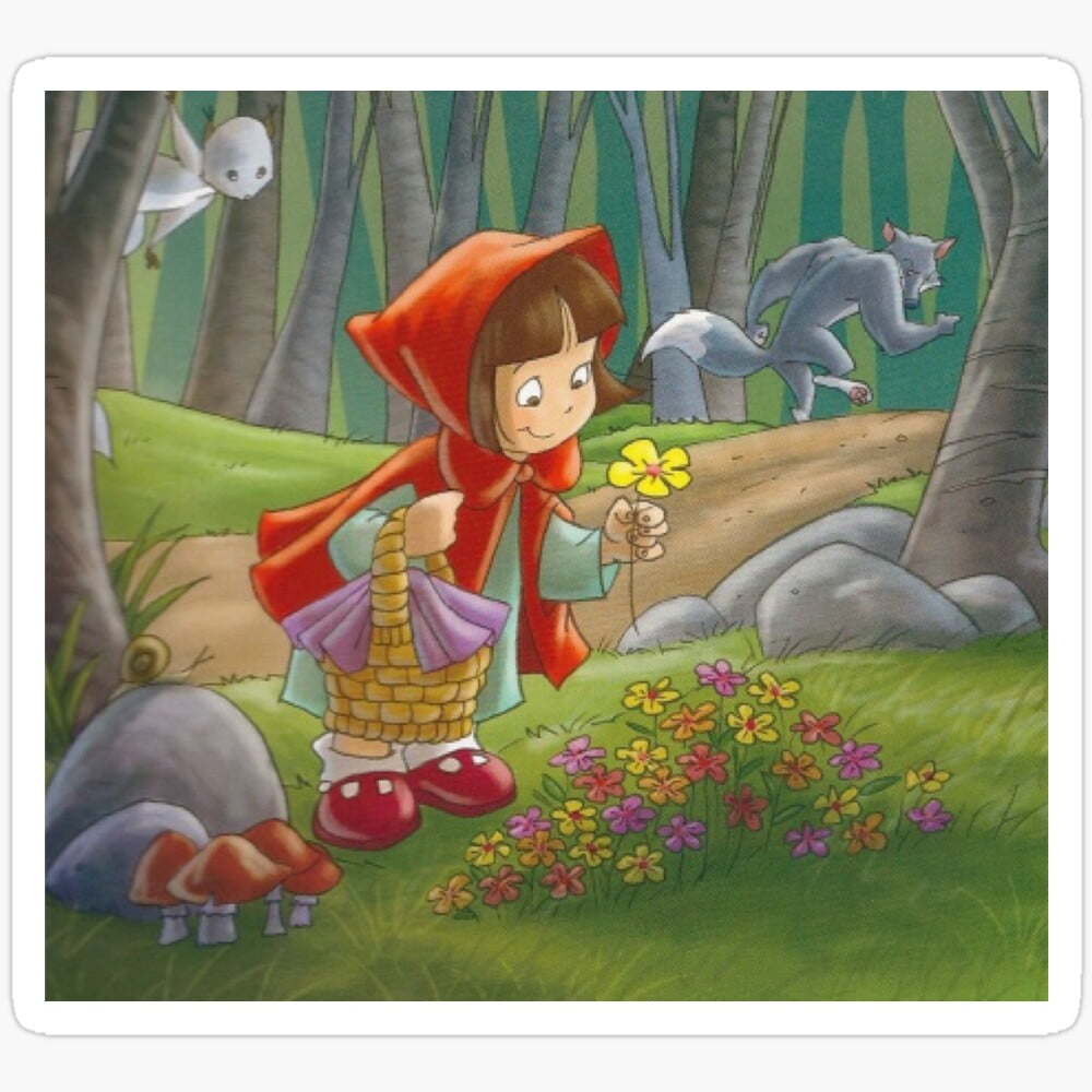 Little Red Riding Hood Sticker Phone Decal Water Bottle Stickers Car ...