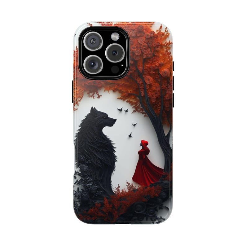 Little Red Riding Hood Wolf Paper Quilling Art Phone Case with iPhone ...