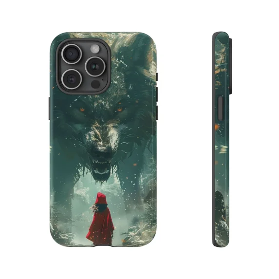Little Red Riding Hood Wolf Scene Case for iPhone 17 to 11 Pro Max ...
