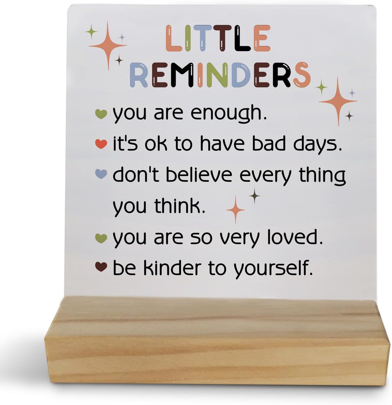 Little Reminders Wooden Signs - You Are Enough Desk Sign, Inspirational ...