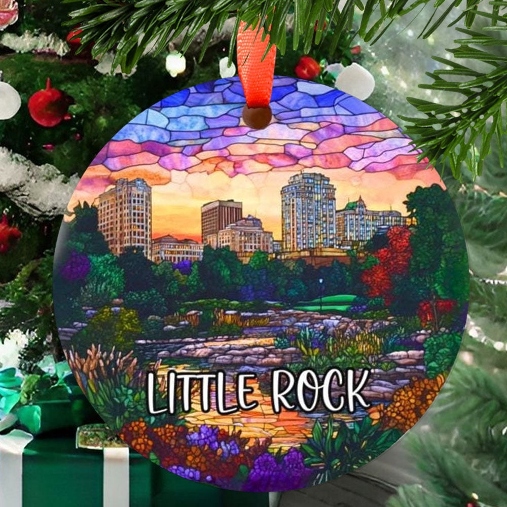 Little Rock Arkansas Christmas Ornament, Ceramic/Acrylic - Little Rock ...