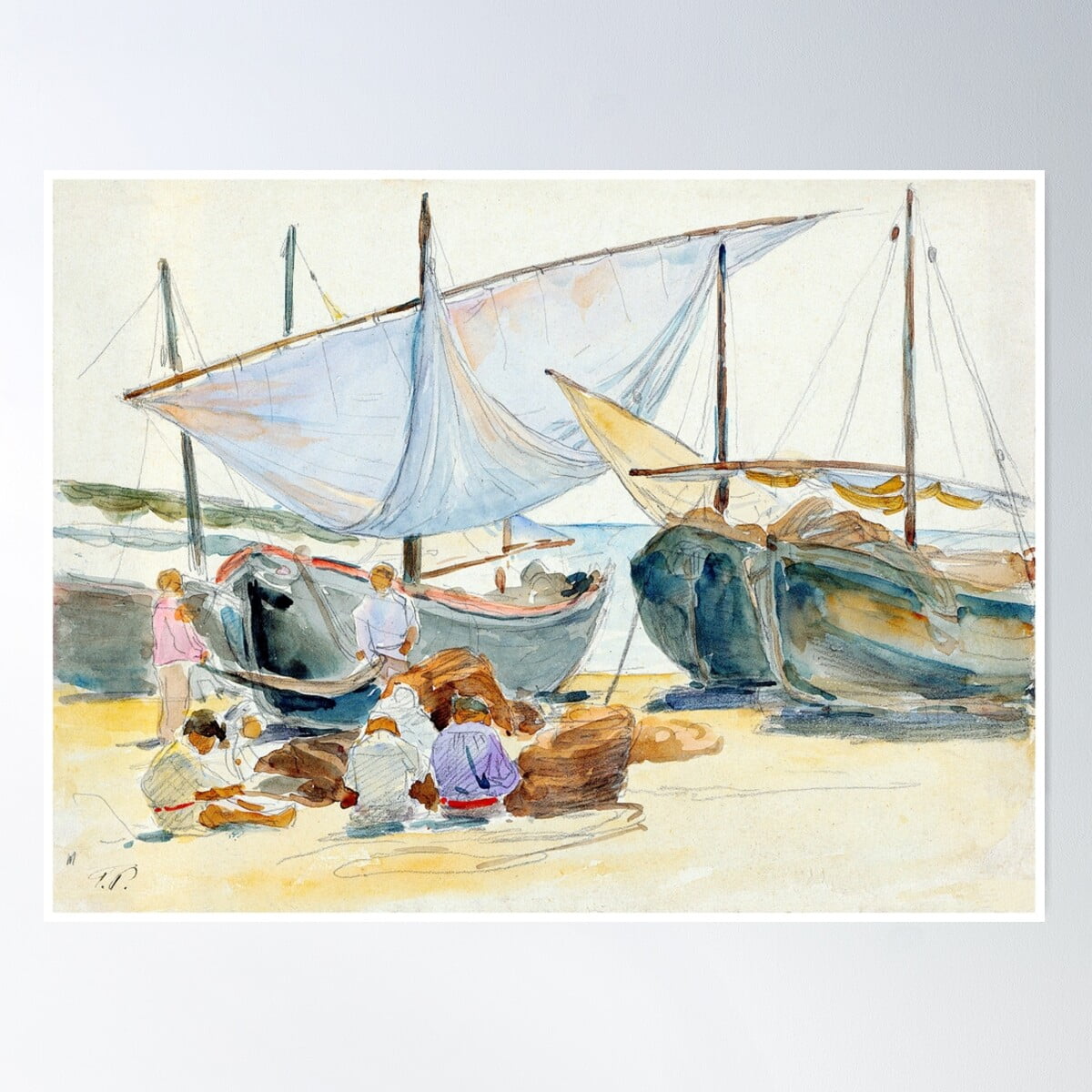 Little Rock Pools On The Beach Poster Wall Art, Modern Wall Decor For ...