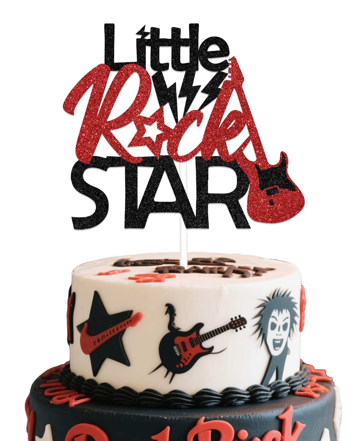 Little Rock StarITSC Cake Topper,Funny Music Theme Baby Shower Cake ...