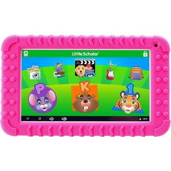 Little Scholar 7" Kid's Learning Tablet with Pink Bumper - Walmart.com