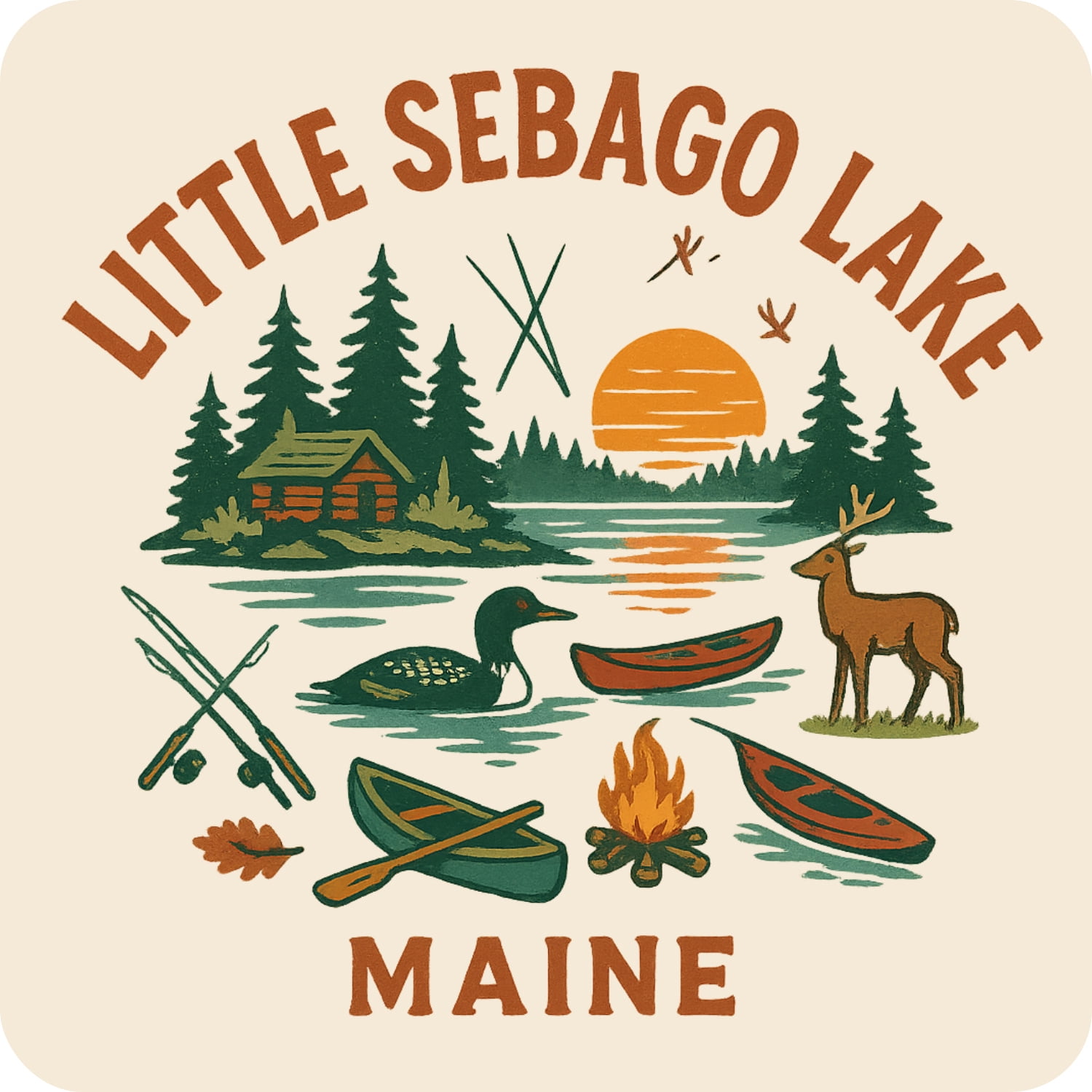 Little Sebago Lake Maine Keepsakes Souvenir Vinyl Sticker – Destination ...