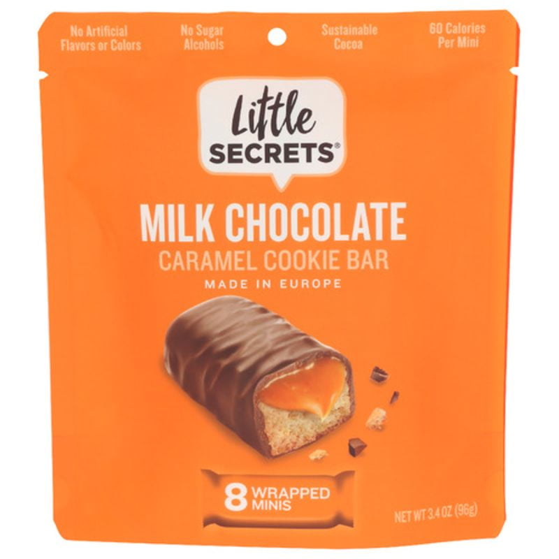 Little Secrets Creamy Caramel Mini Cookie Bars In Milk Chocolate 8 Pack ...