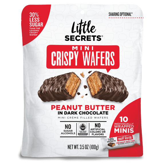 Little Secrets Dark Chocolate Peanut Butter Mini Crispy Wafers, Fair ...