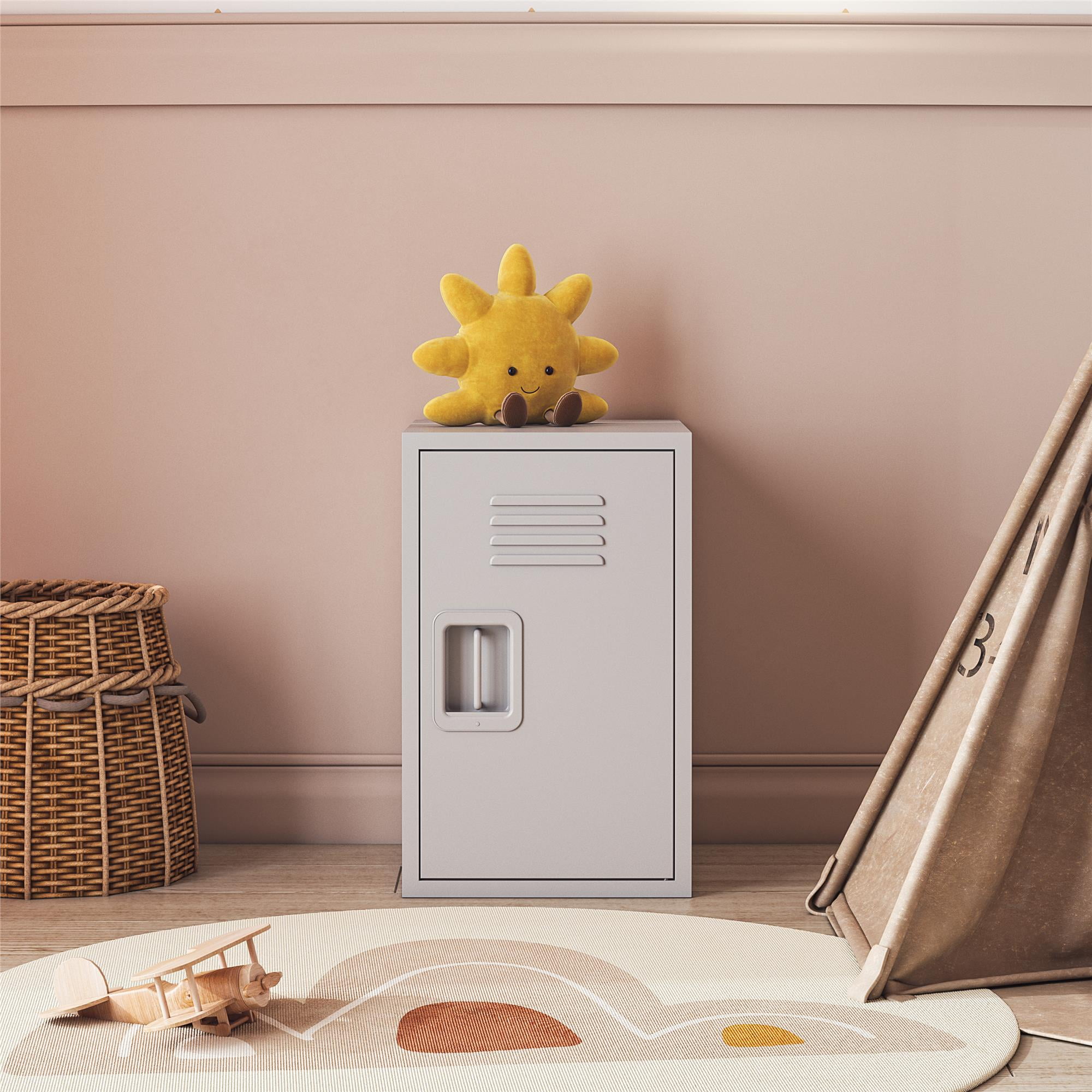 Max & Finn Casey Kids Stackable Mini Metal Storage Locker, Dove Gray ...