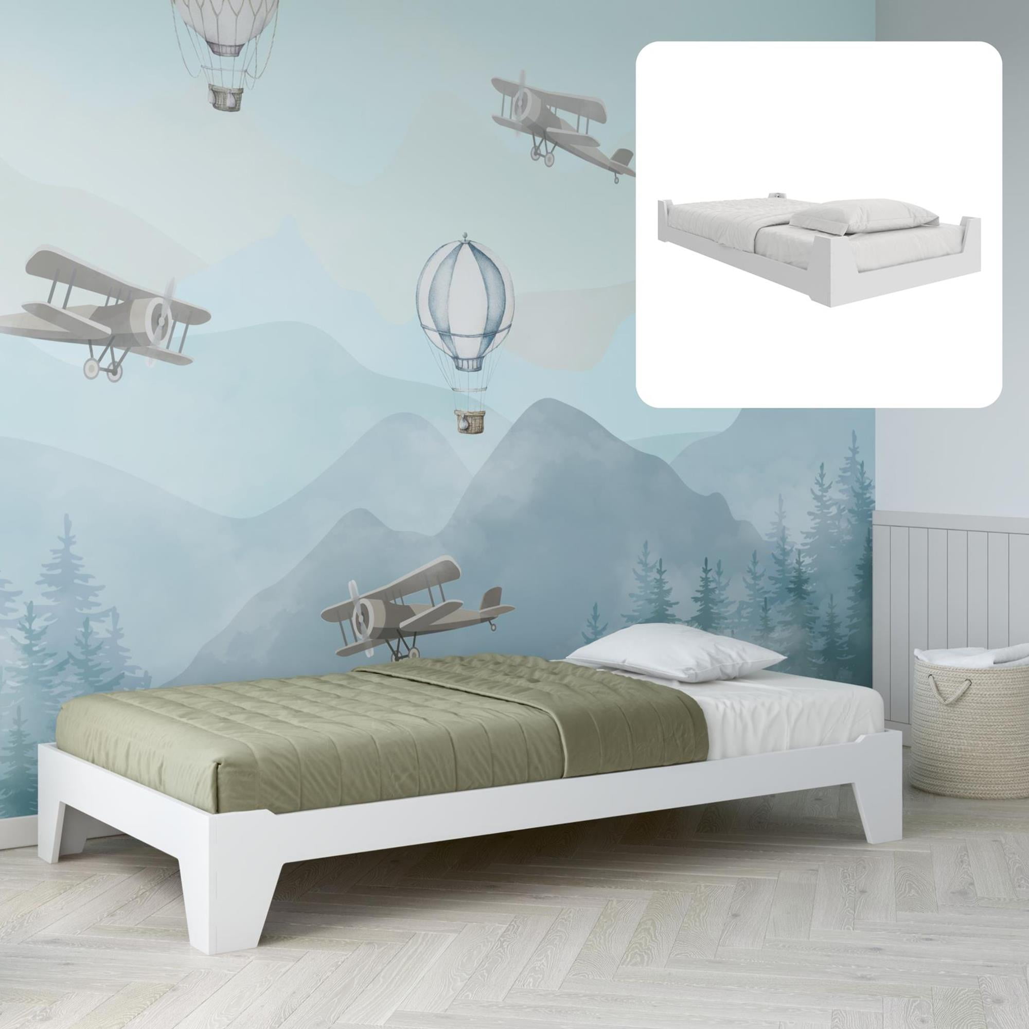 Max & Finn Maverick Kids Montessori Flip Bed, Twin, White - Walmart.com