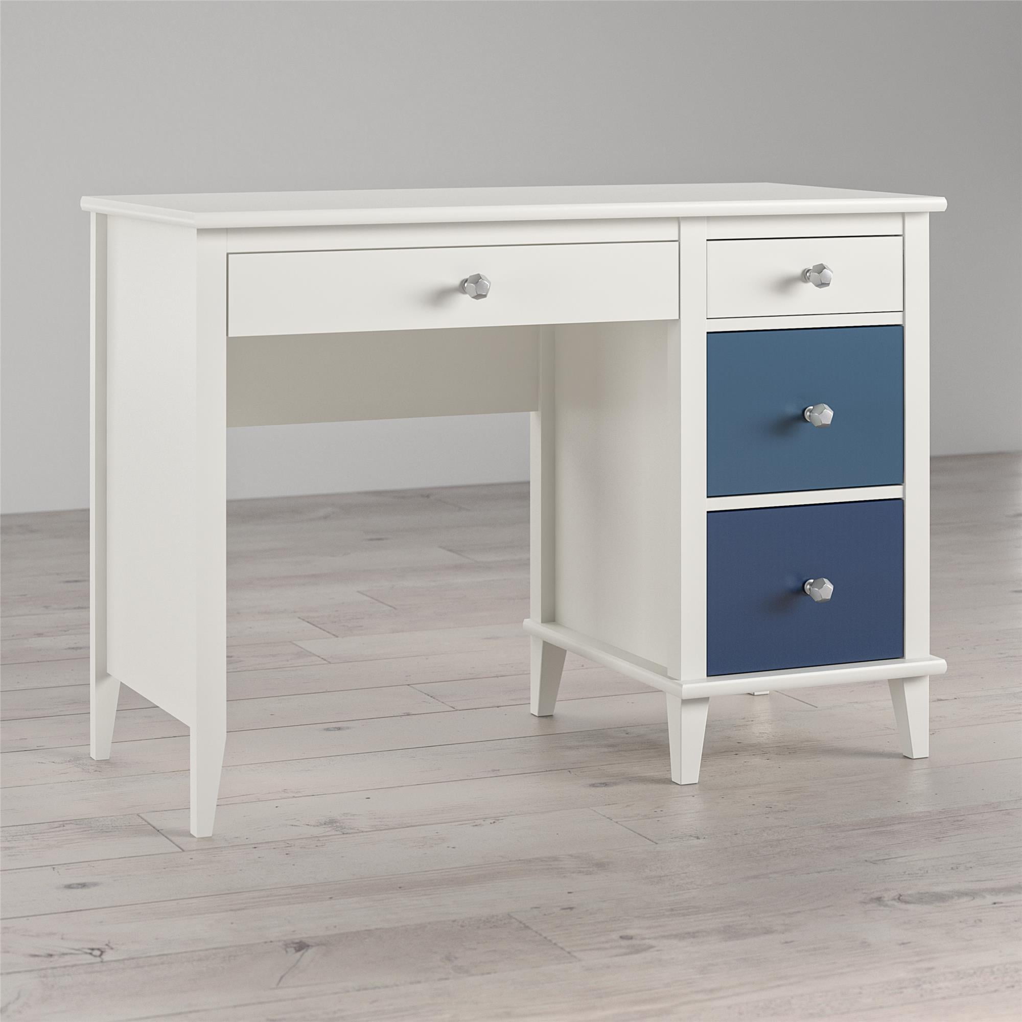 Little Seeds Monarch Hill Poppy Kidsâ White Desk, Blue Drawers ...