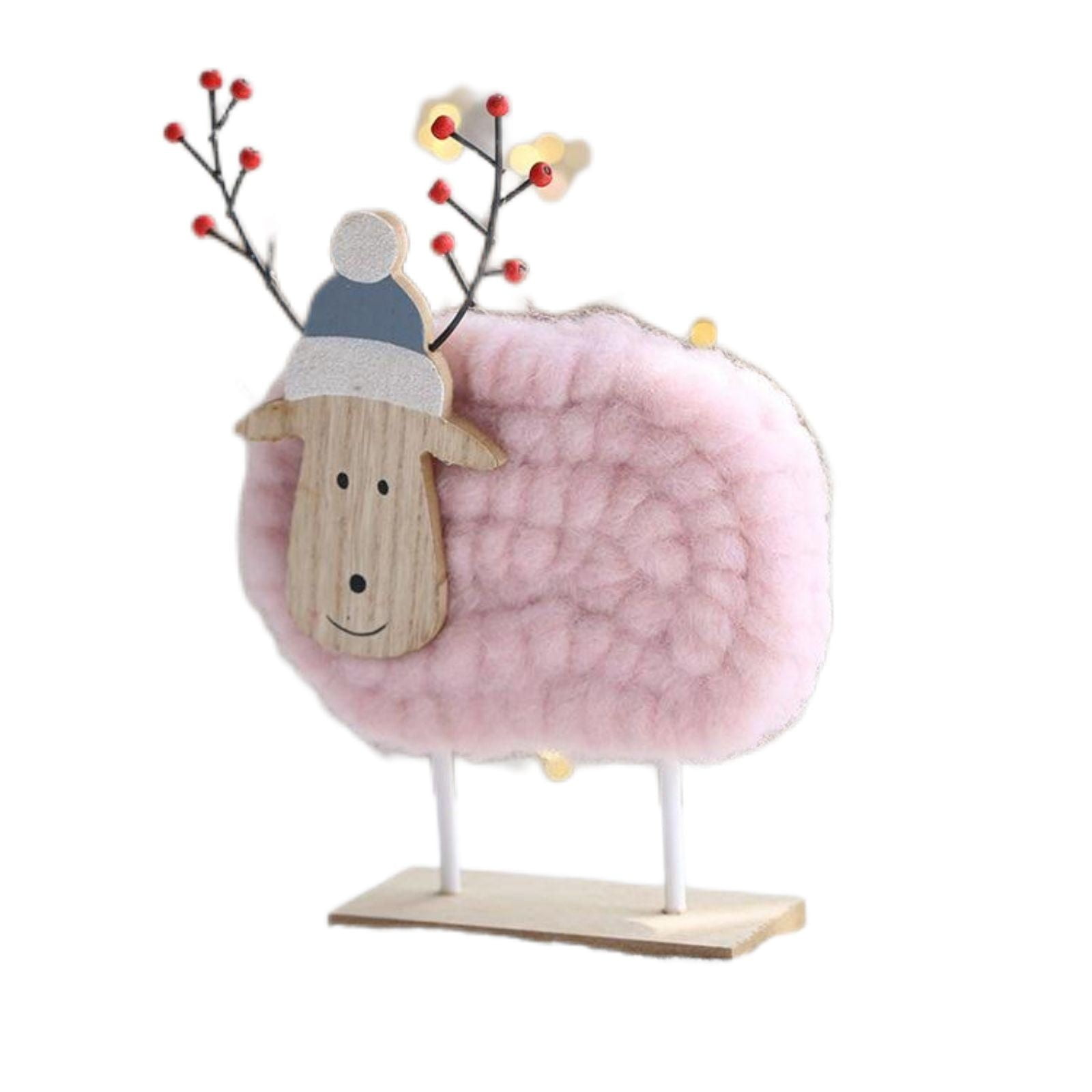 Little Sheep Ornament, 1.97*2.95 Inch Lambs Wool Desk Christmas Decor ...