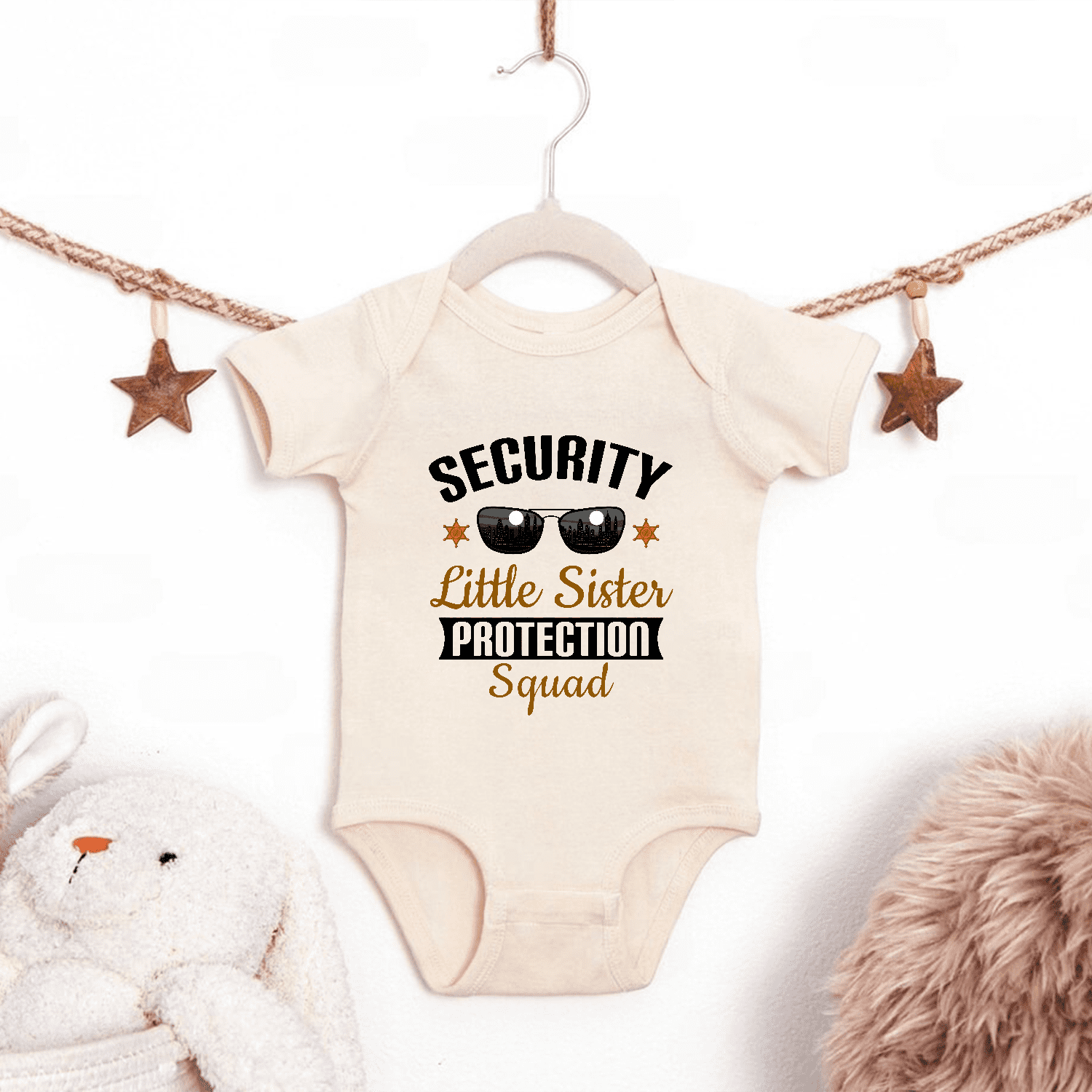Little Sister Baby Bodysuit, Protection Squad Infant Outfit, Newborn ...