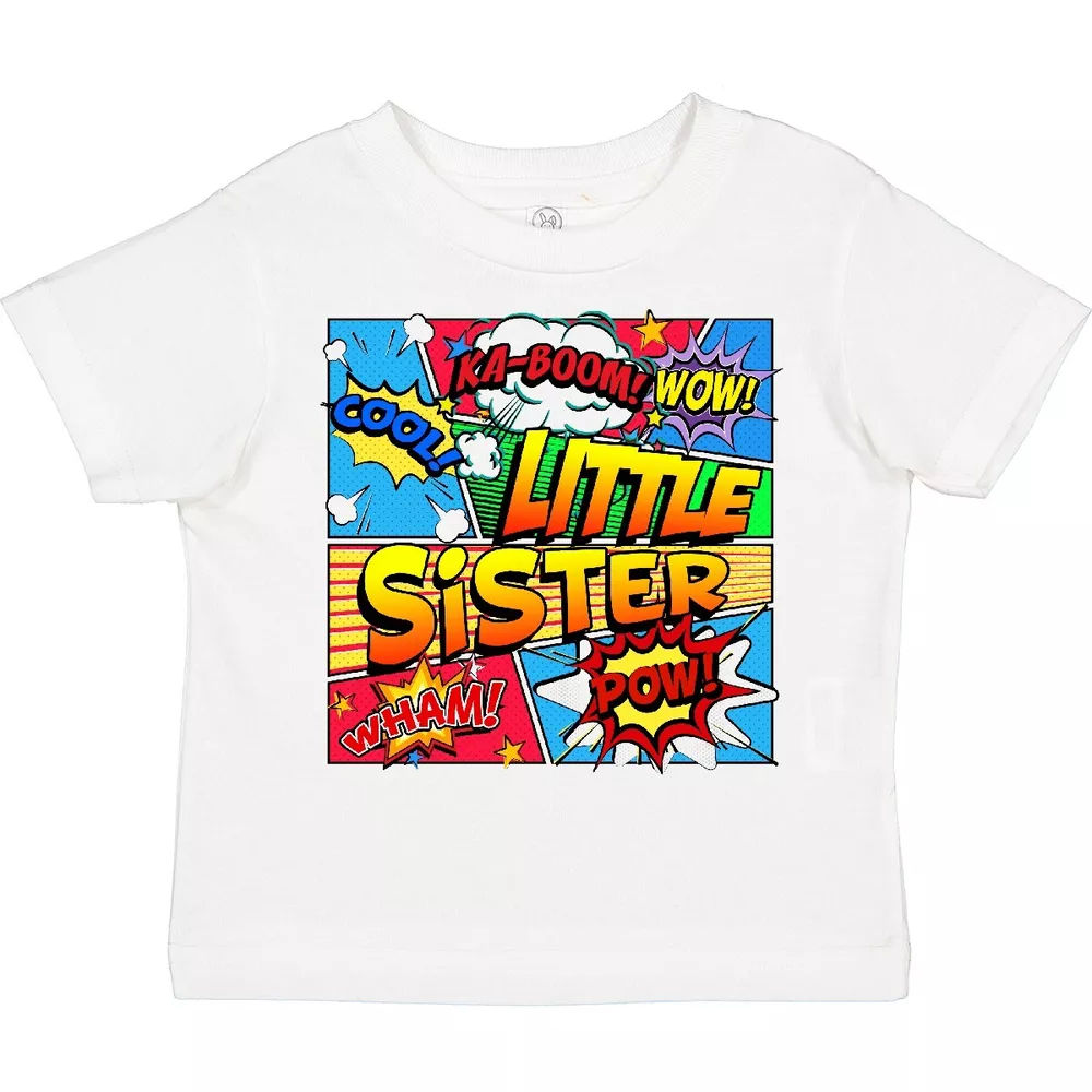 Little Sister Comic Book Toddler T-Shirt Sibling Family Graphic Novel ...