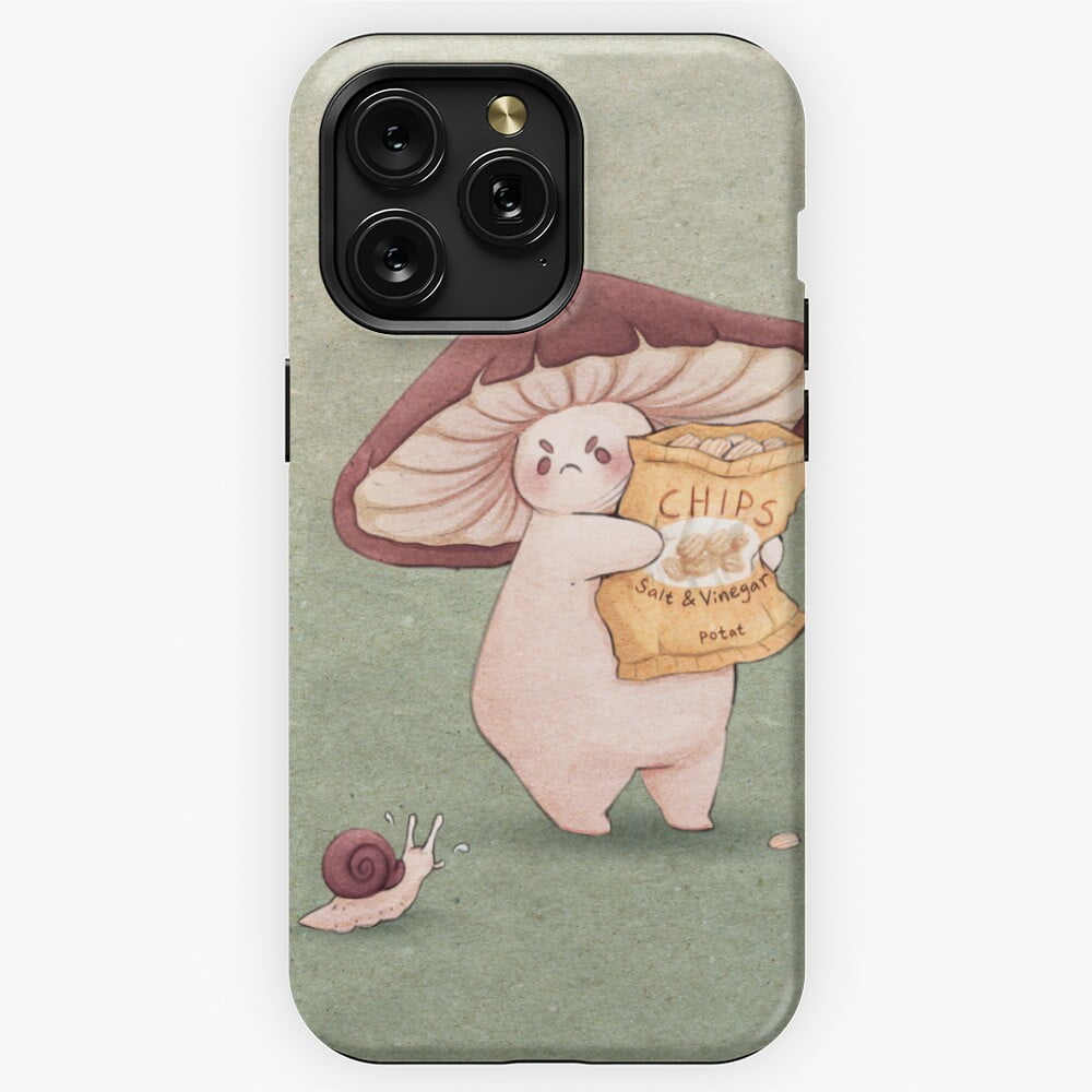 Little Snail in Forest Fungi Scene Cute Illustration iPhone Case 17 ...