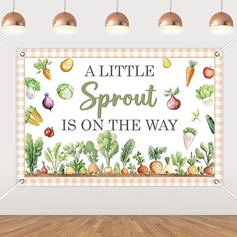 Little Sprout Baby Shower Decoration 4.92 * 3.28ft A Little Sprout is ...