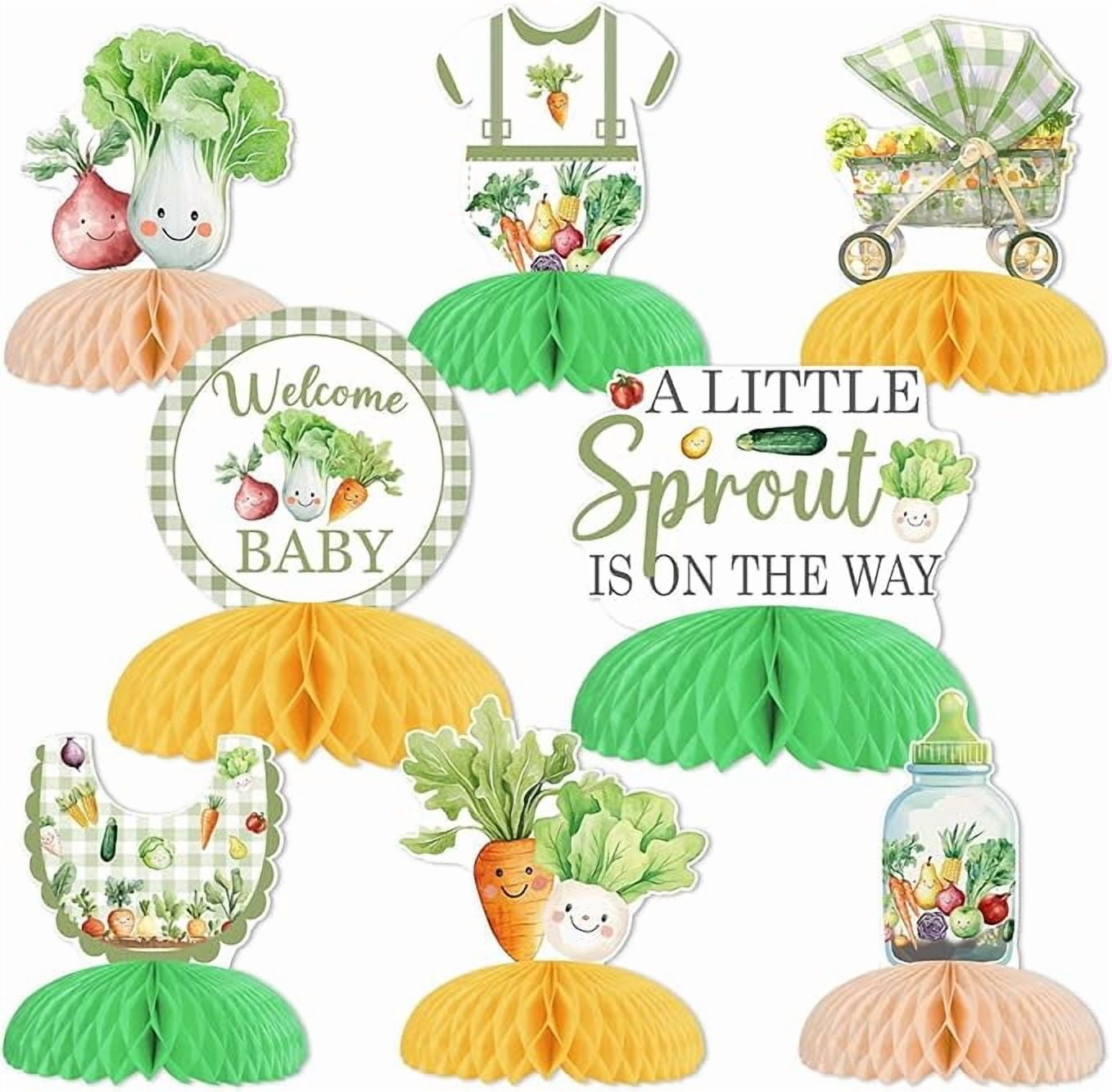 Little Sprout Baby Shower Decorations 8pcs A Little Sprout Is On The ...