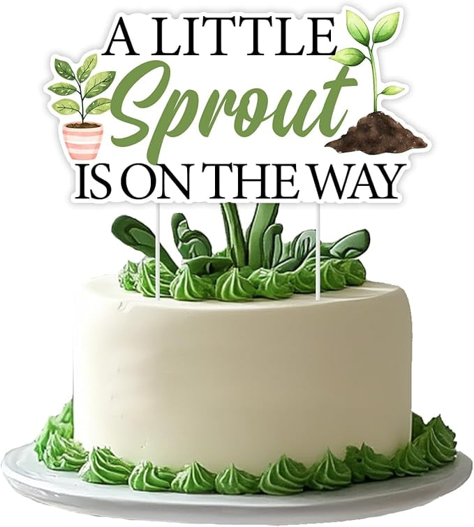 A Little Sprout Is On The Way Cake Topper, Baby Shower Birthday Cake ...