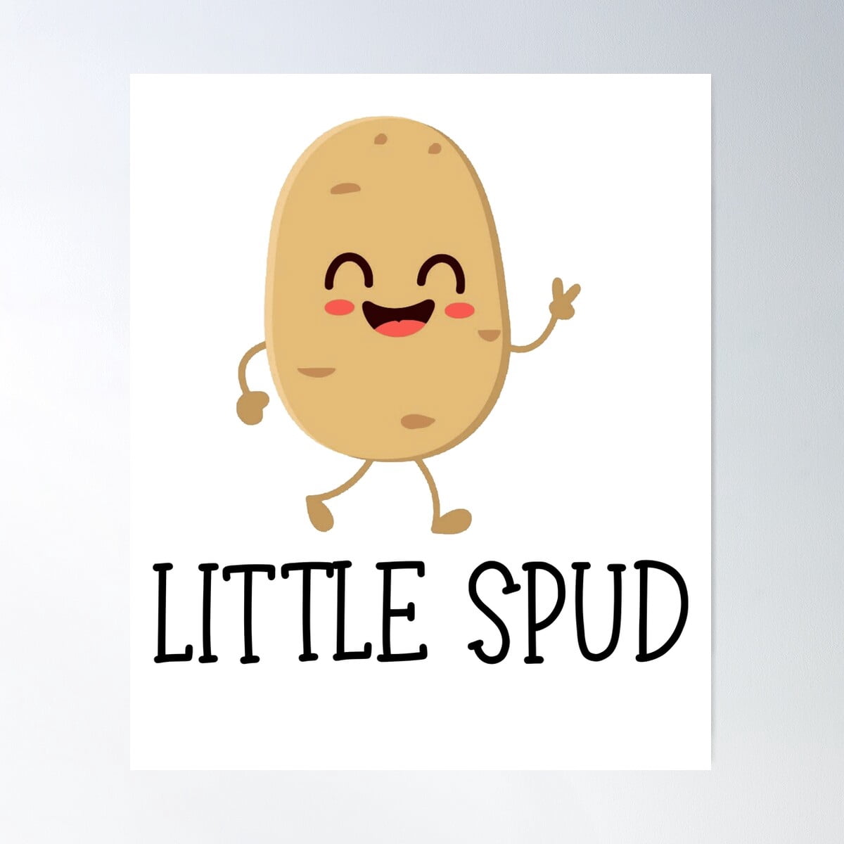 Little Spud Cute Kawaii Happy Potato Poster Wall Art, Modern Wall Decor ...