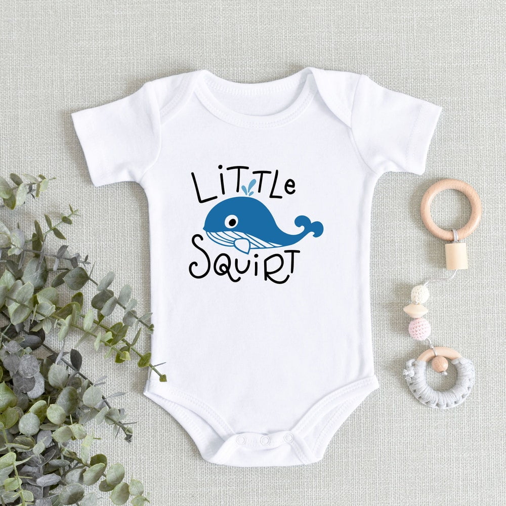 Little Squirt Baby Bodysuit, Cute Baby Whale Bodysuit, Baby Shower Gift, Ocean Baby, Beach Baby ...