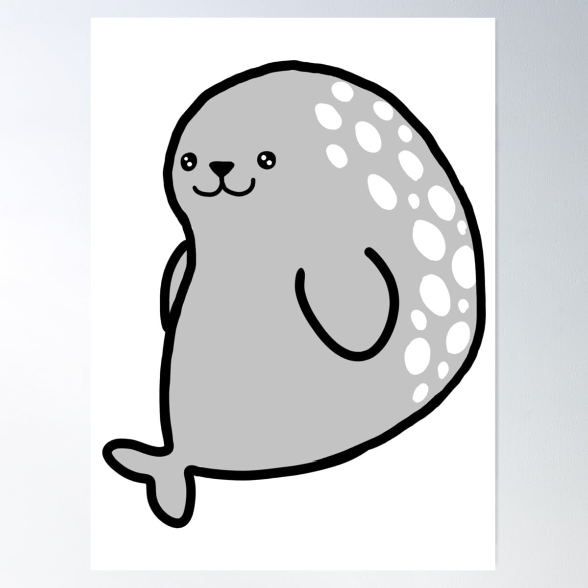 Little Squishy Seal Poster Wall Art, Modern Wall Decor For Living Room ...