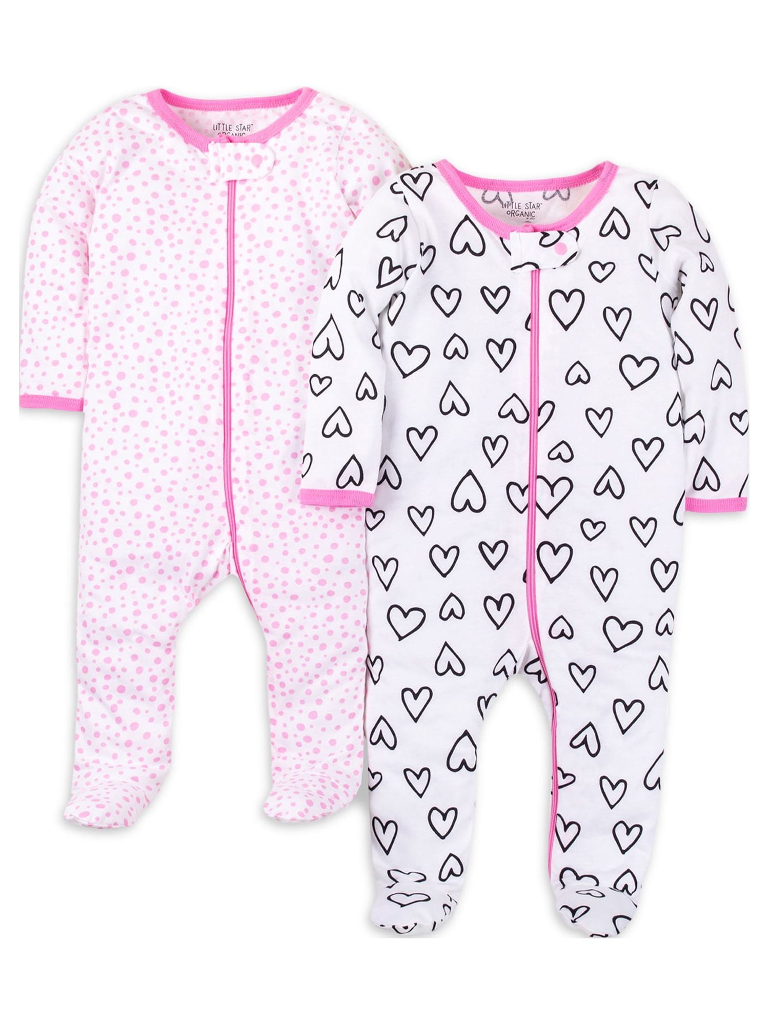 Little Star Long Sleeve Cotton Sleep n Play for Newborn Infant, 2Pk Set ...