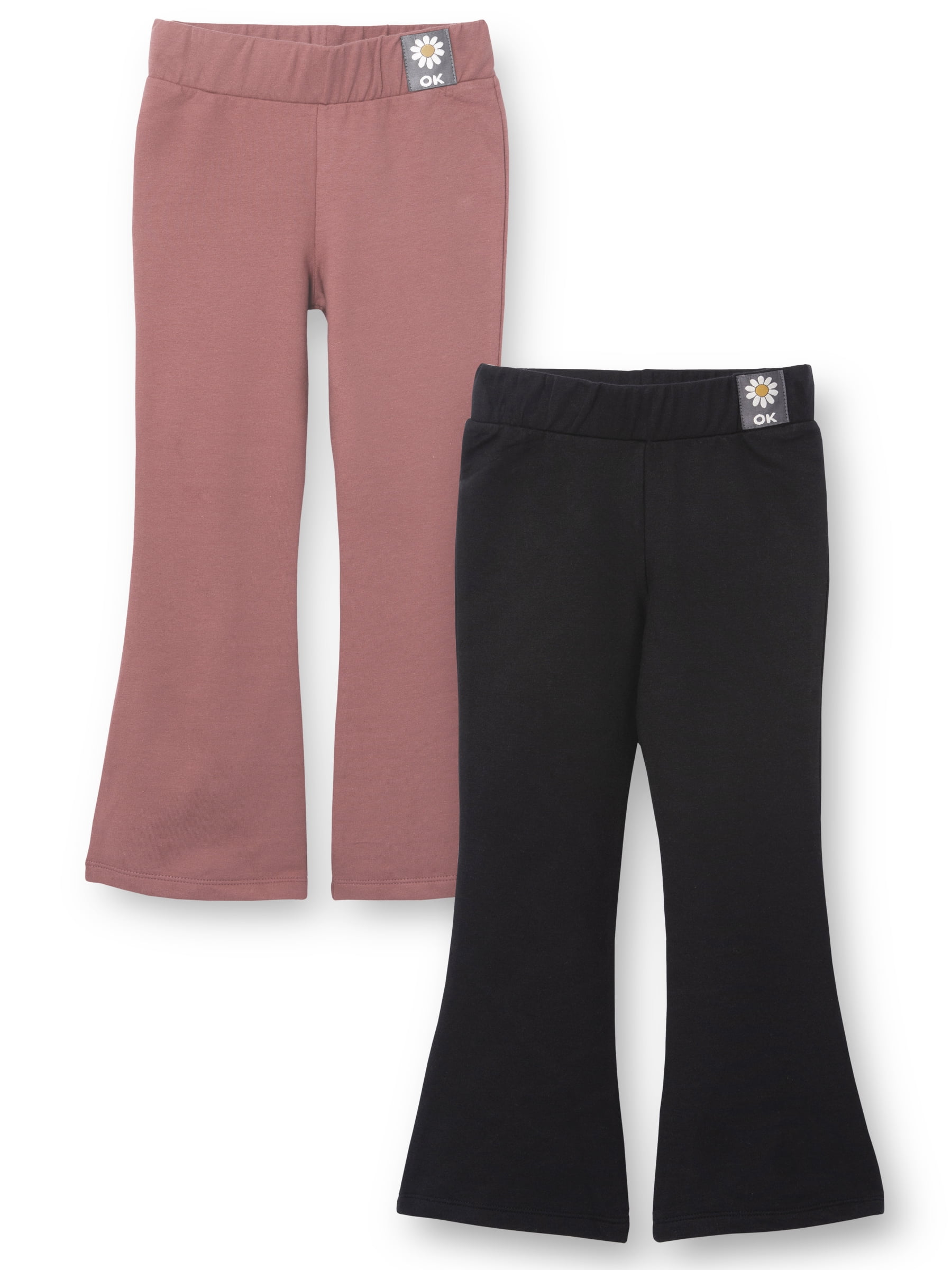 Little Star Organic Girls Flare Leggings 2-Pack, Sizes 6-10, Stretch ...