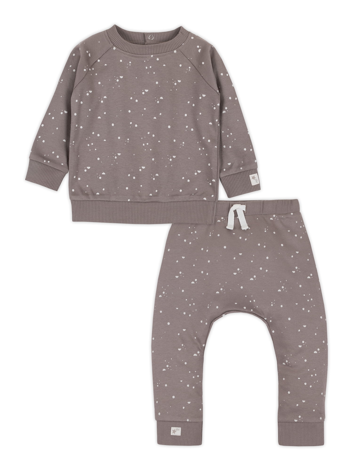 Little Star Organic Baby 2Pc Sweatshirt & Jogger Set, Size Newborn-24M ...