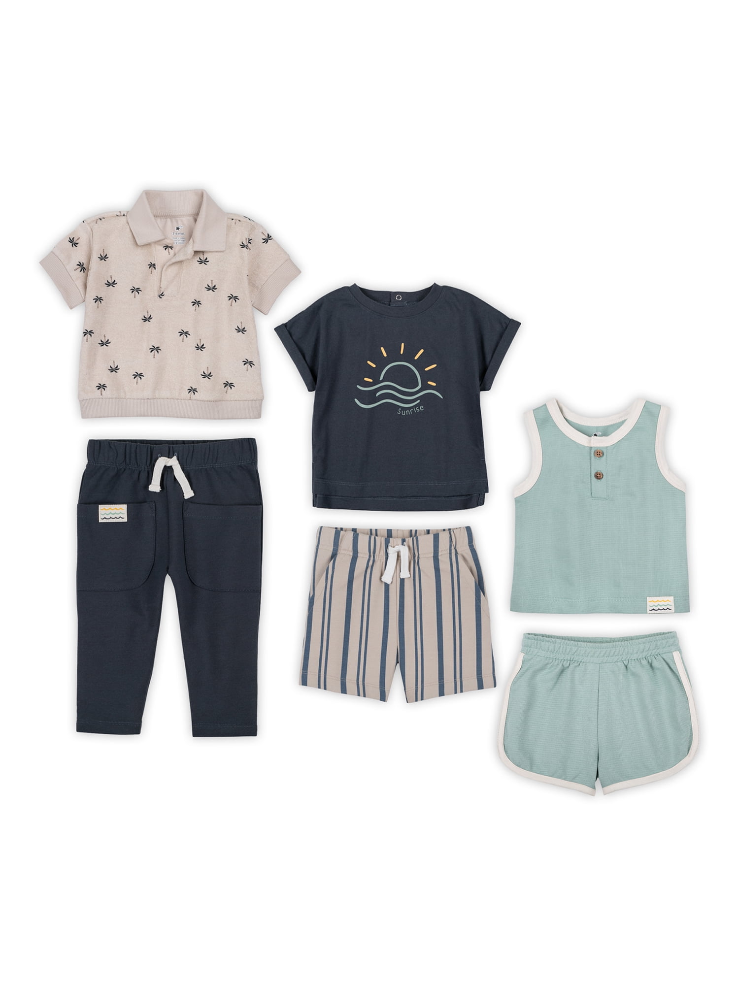 Little Star Organic Newborn Baby 6Pc Outfit Set - Walmart.com